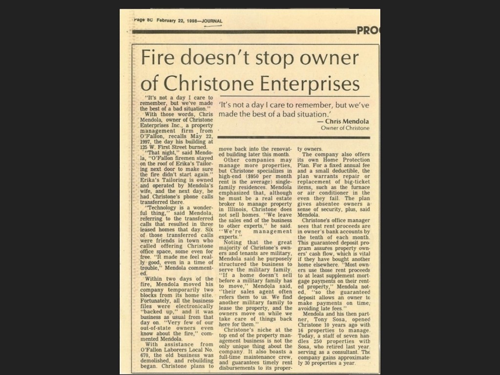 THE HISTORY | Christone Enterprises